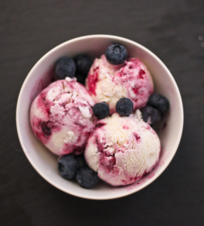Sour cream blueberry ice cream