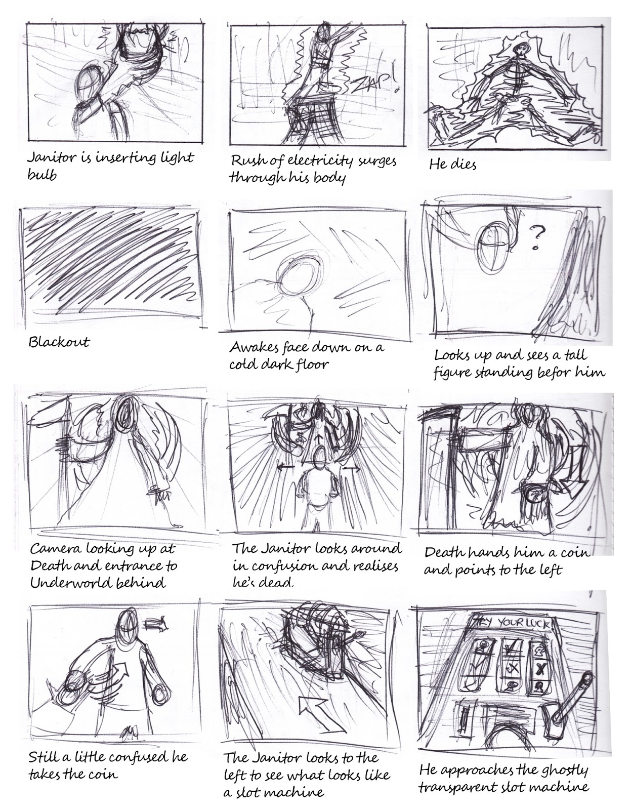 Alex Edmonds: From Script to Screen - Rough Storyboard