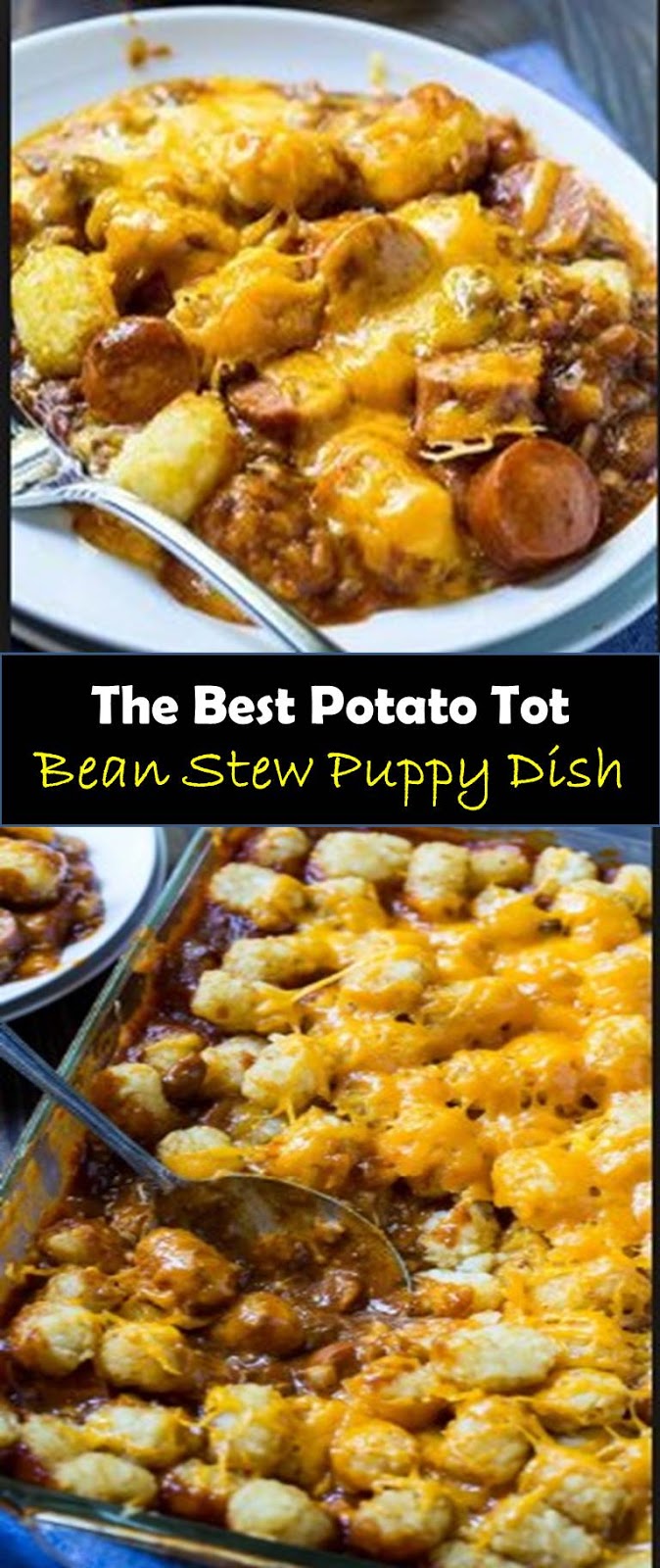 Potato Tot Bean Stew Puppy Dish - Food Salads
