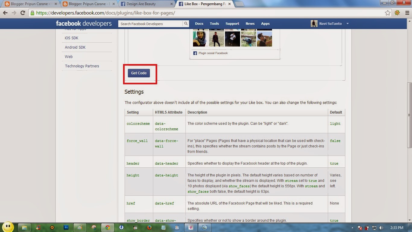 Cara Membuat Fanspage Like Box di Blogspot ~ Pripun Carane