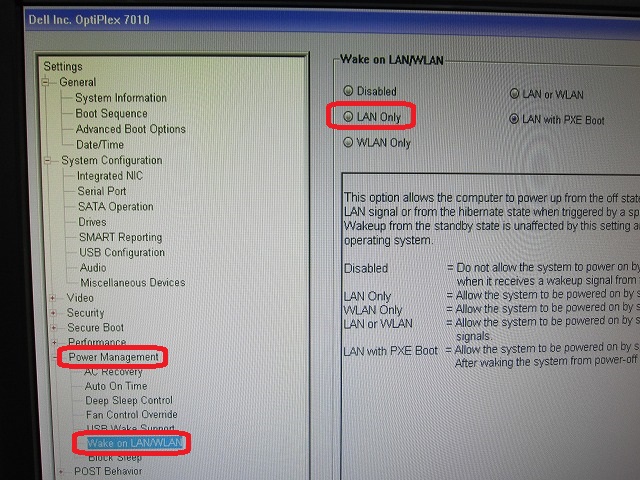 WASHIMI@: DELLのWake On Lan 設定