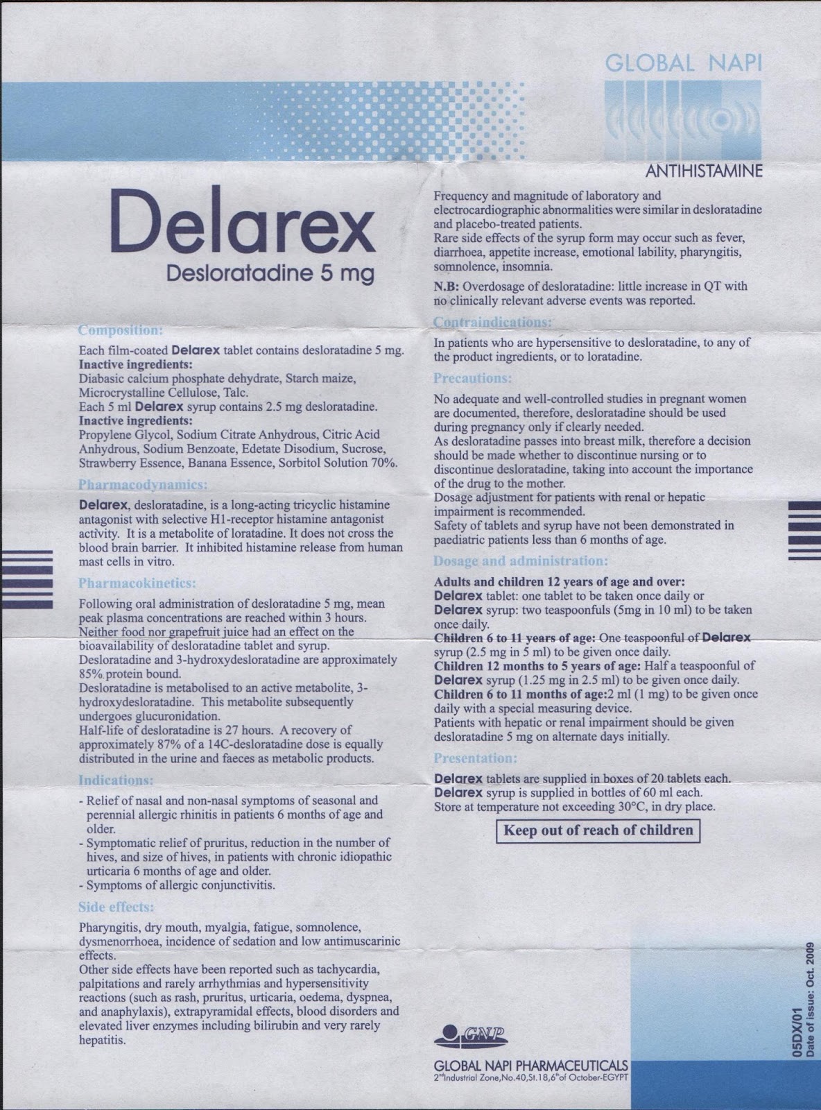 Drug Pamphlet: Delarex