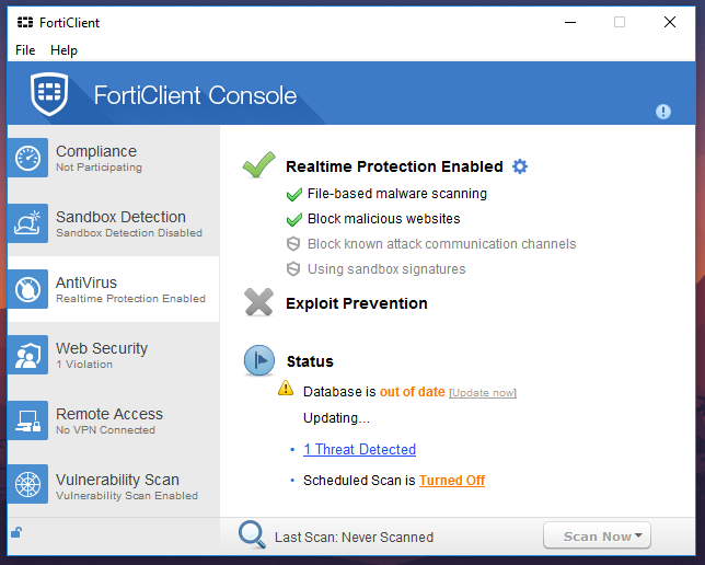 FortiClient, Review Fitur