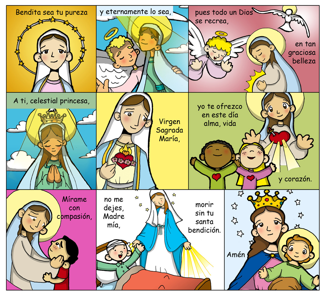 Dibujos para catequesis: BENDITA SEA TU PUREZA