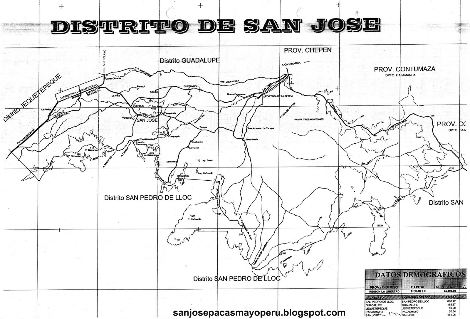 SAN JOSÉ - PACASMAYO: Mapas del distrito de San José
