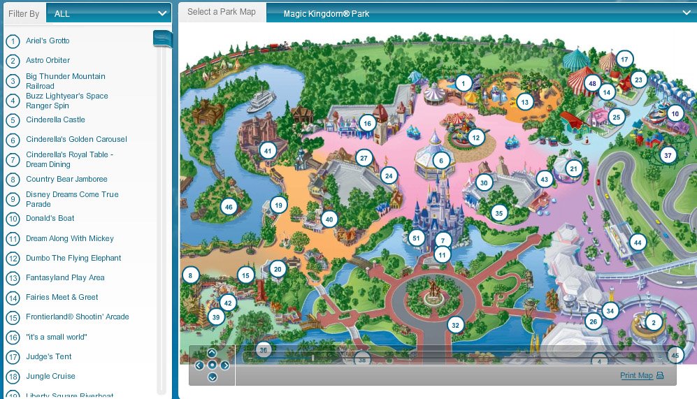 Ideas Disney: Mapas Interactivos de Disney World