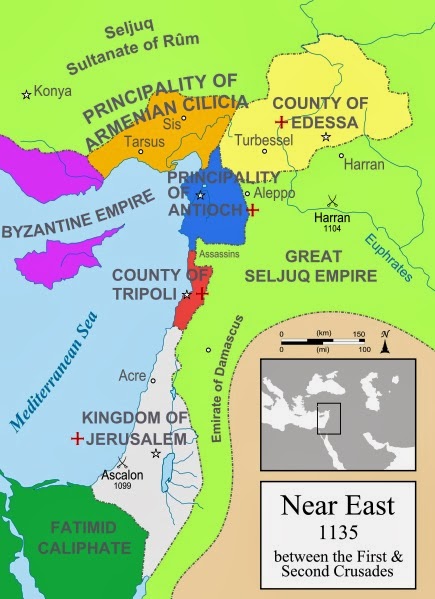 Historical Near East Map - Near East in 1135