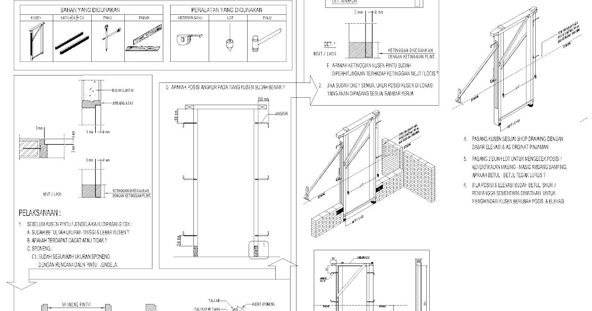 Dunia Konstruksi: METODE PEMASANGAN KUSEN KAYU