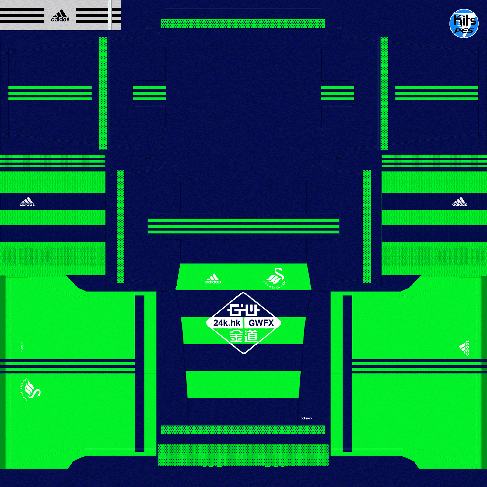 El Submarino del PES: kit SWANSEA LOCAL,VISITANTE,PORTERO pes 2016 (PC,PS4)