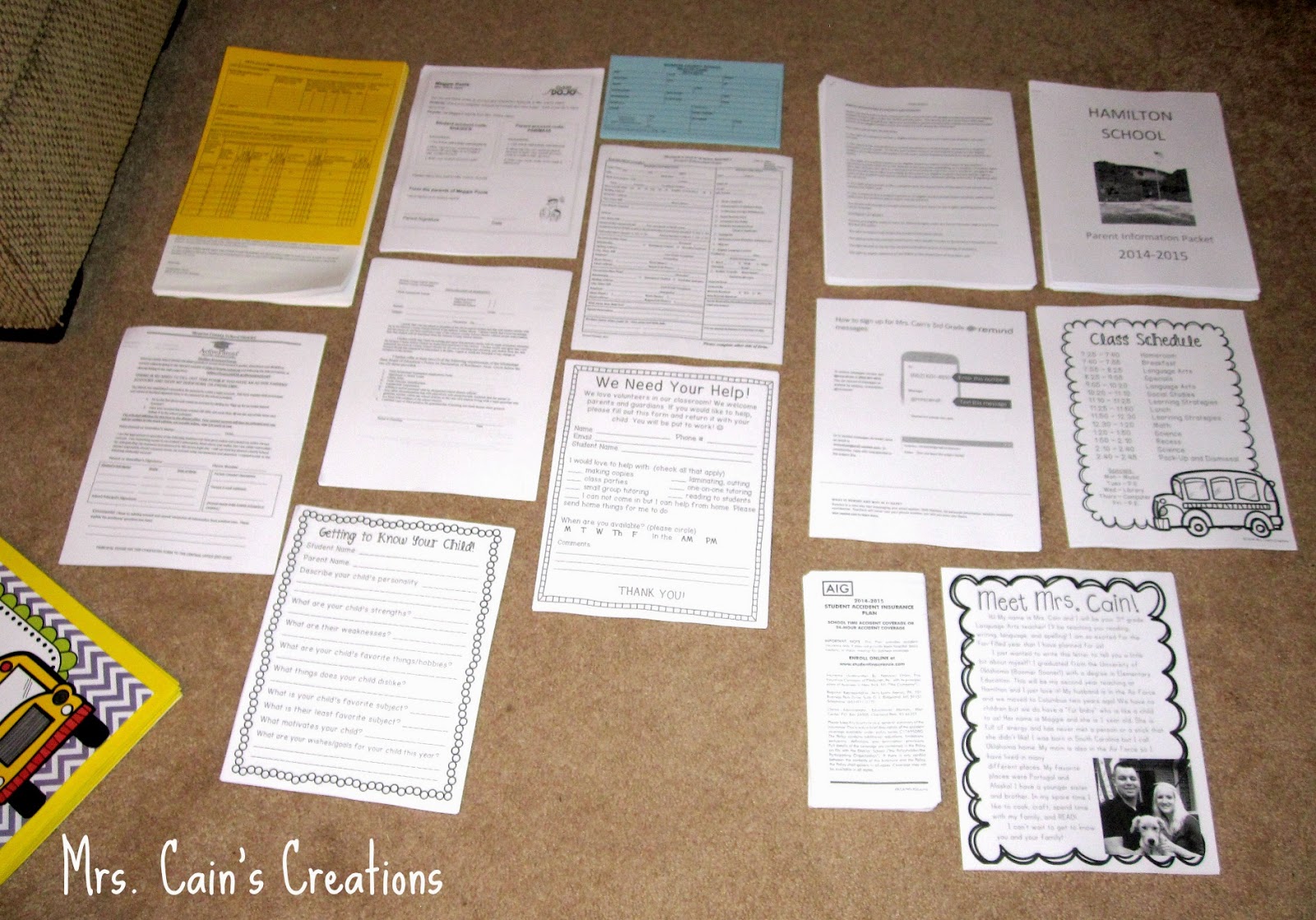 Mrs. Cain's Creations: Running a Smooth Back to School Night