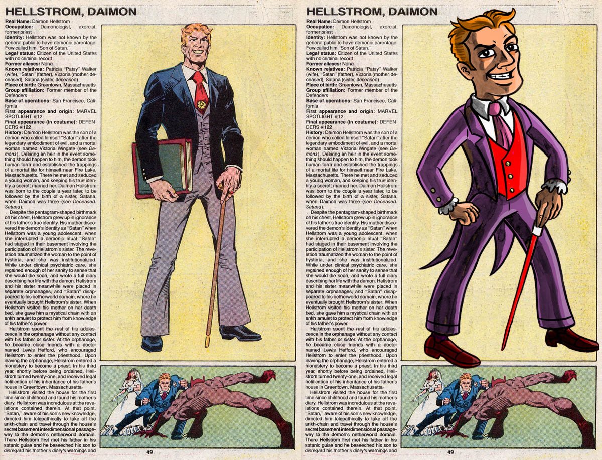 The Official Handbook to the Marvel Universe - REDUX Edition: DAIMON HELLSTROM by Anthony Vukojevich