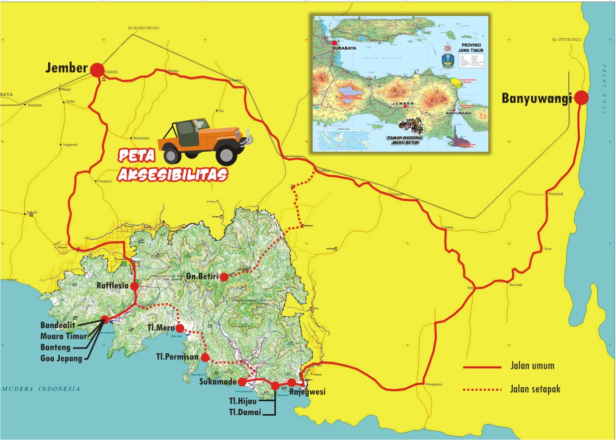 > Peta Lengkap Indonesia: Peta Jalan Taman Nasional Meru Betiri Jawa Timur