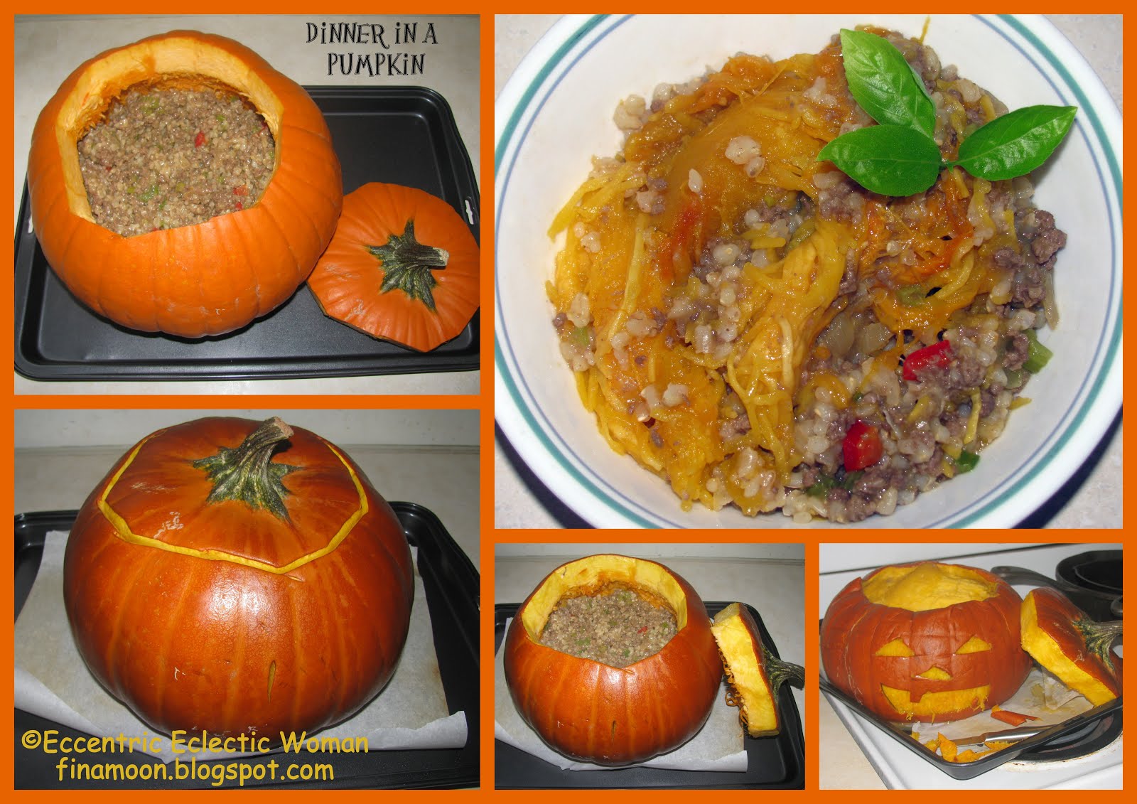 Eccentric Eclectic Woman: Foodie Friday Dinner in a Pumpkin