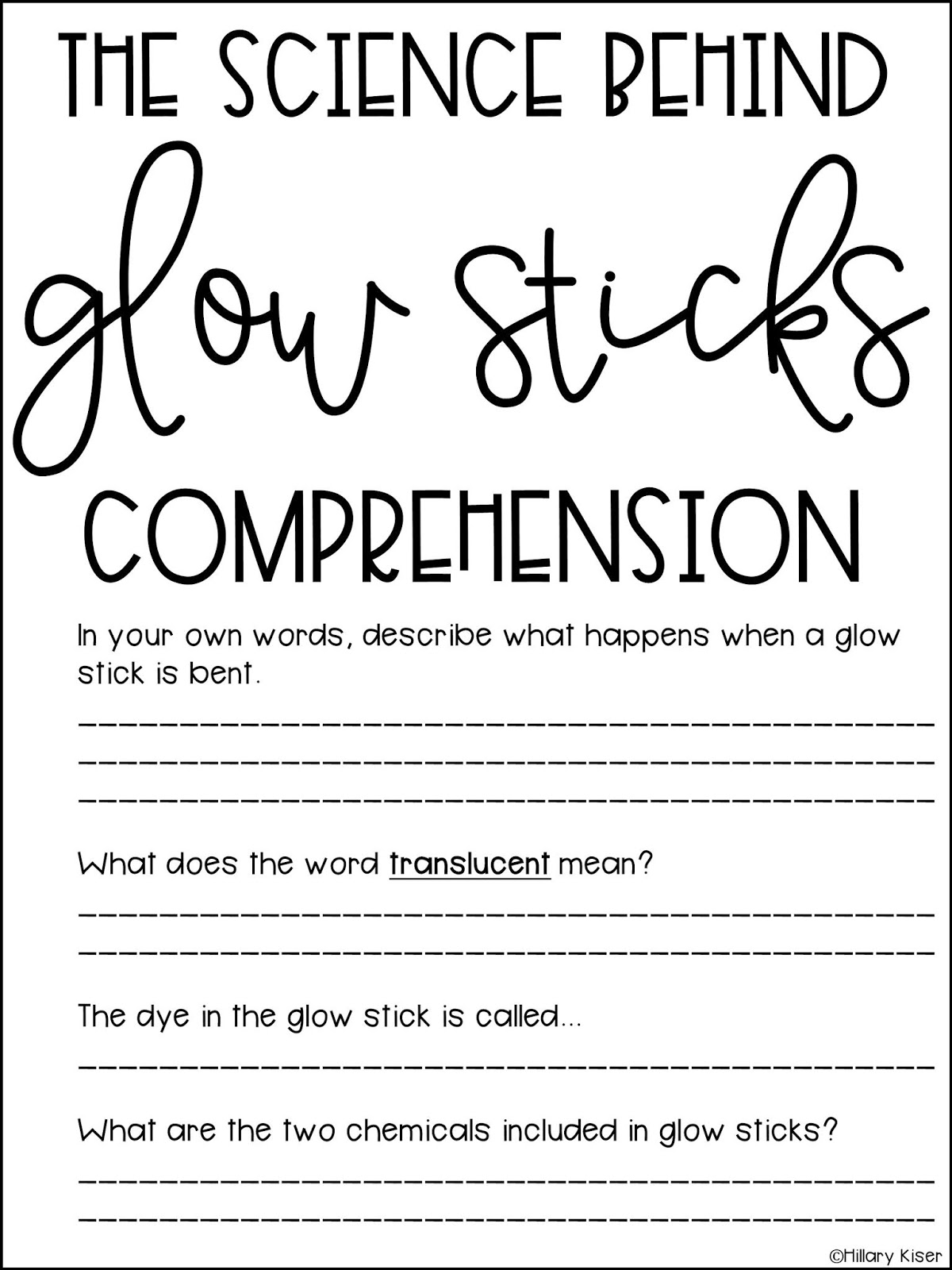 The Science Behind Glow Sticks | Hillary's Teaching Adventures