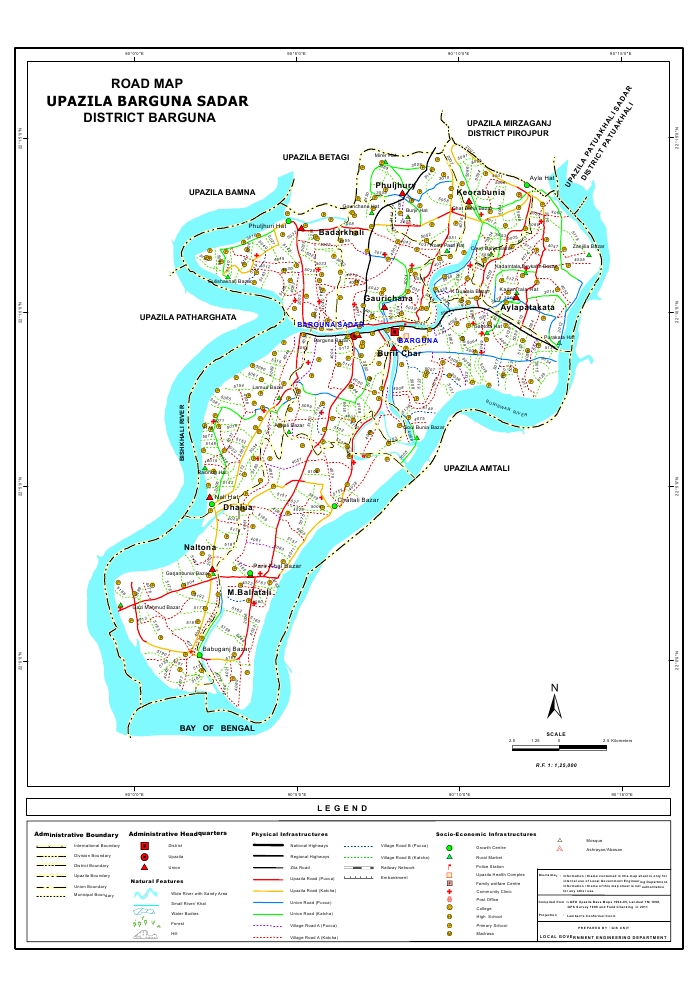 Mouza & Land Use Maps of Barguna Sadar Upazila, Barguna, Bangladesh ...