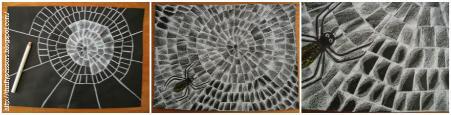 Draw a Shaded White Spider Web | Thrifty Scissors