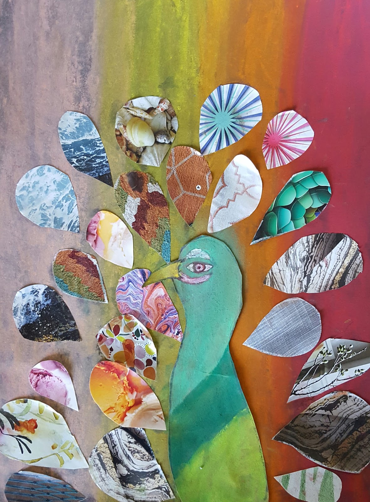 MaryMaking: Earth Day Peacock Collages