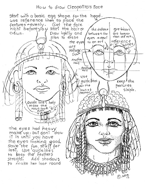 How to Draw Worksheets for The Young Artist: Draw Cleopatra Queen of ...