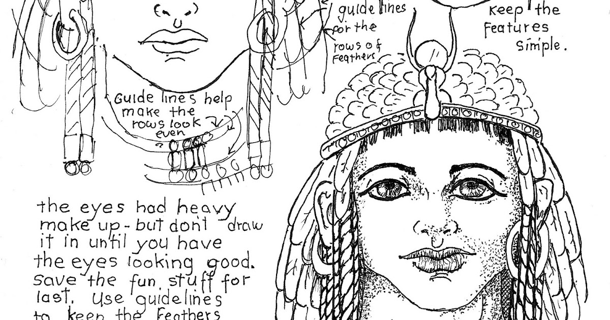How to Draw Worksheets for The Young Artist: Draw Cleopatra Queen of ...
