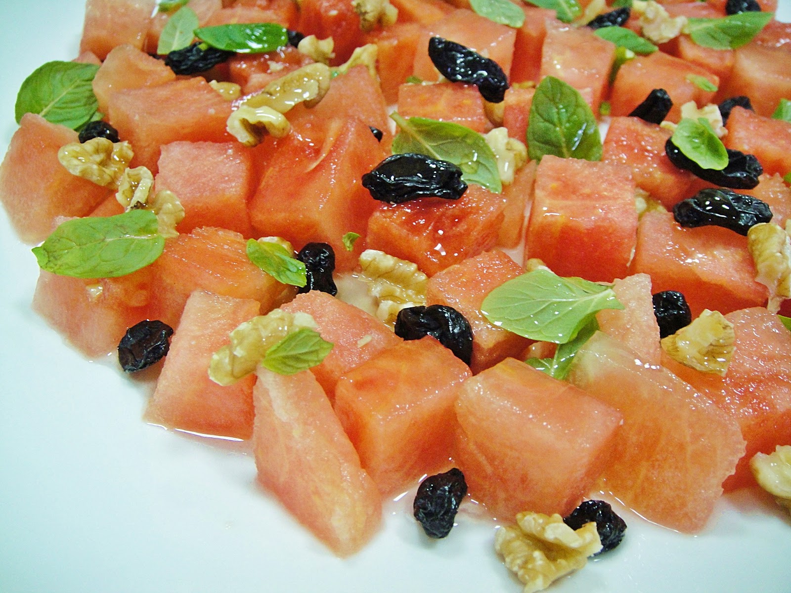 Maryam's Culinary Wonders: 931. Watermelon Raisin Fruit Salad