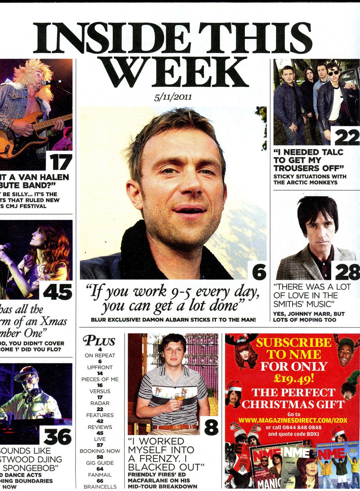 Poppy George, Media Studies: Analysis of NME front cover, contents page ...