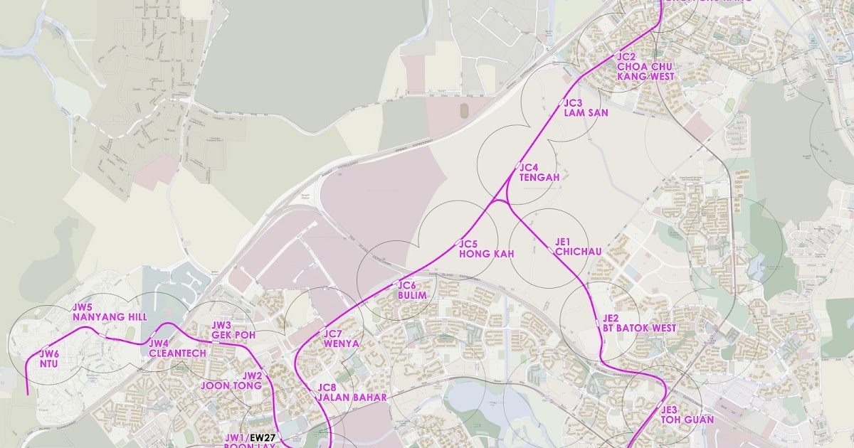 Jurong Region Line Construction: Speculative station locations