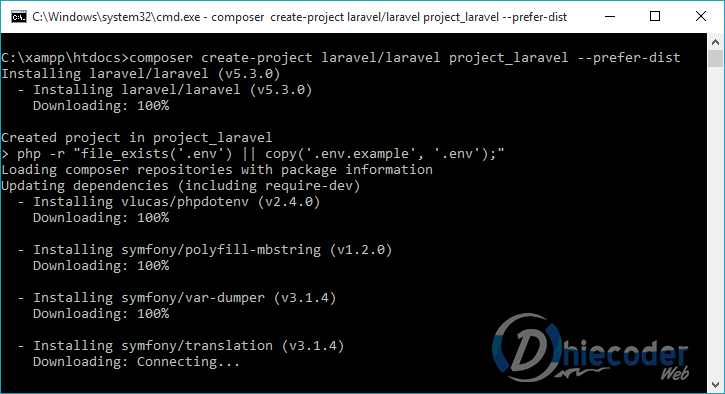 Instalasi Framework Laravel - Dhidecoderweb | Tutorial Pemrograman Web