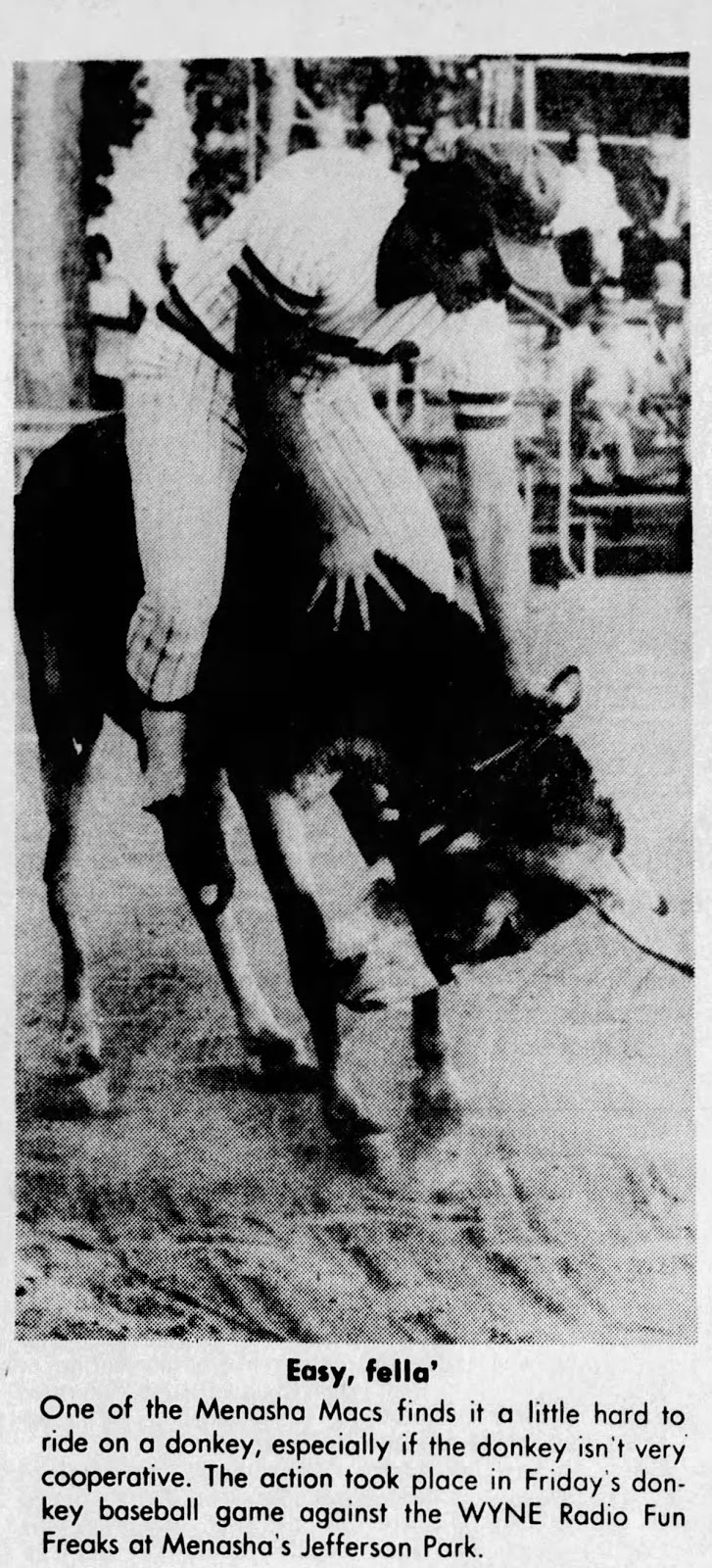 MENASHA: Donkey Baseball