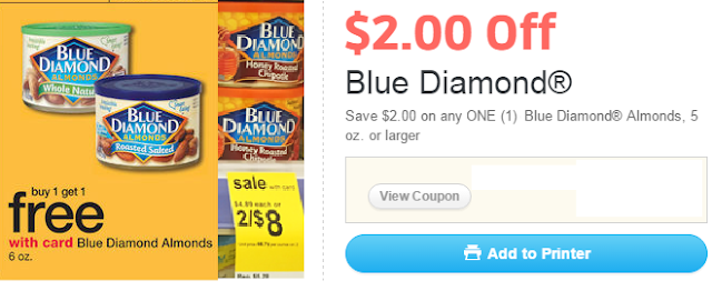 Hot Coupon $2/1 Blue Diamond Almonds + Walgreens Sale = 6oz Cans of ...