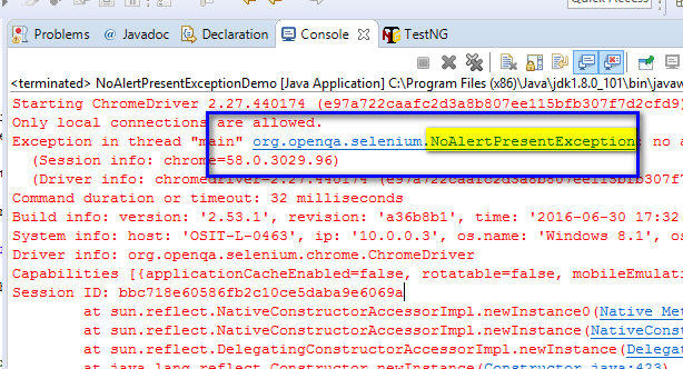 Selenium By Arun Noalertpresentexception Webdriver Exception