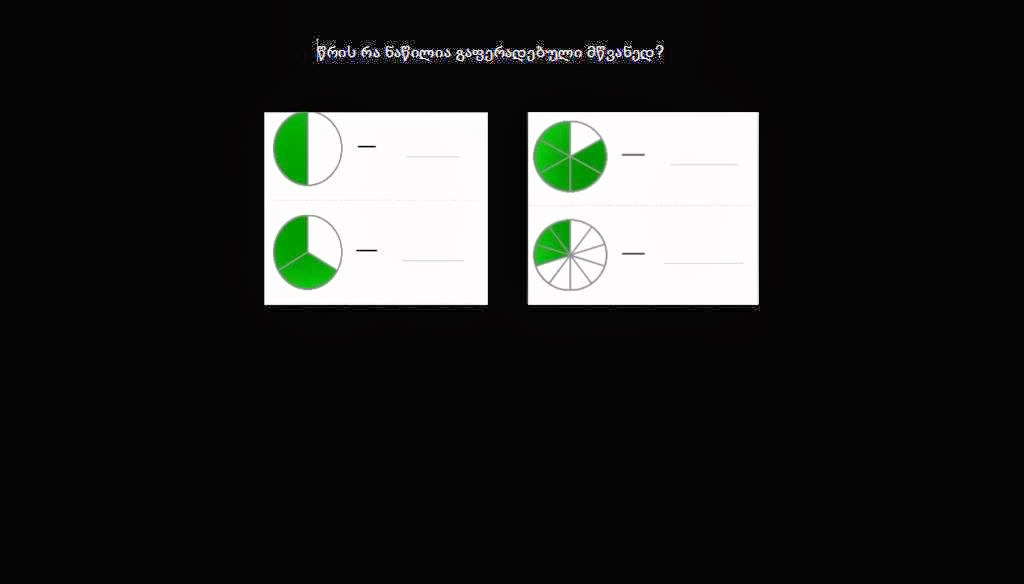 წილადების ვიზუალიზაცია: ჩვეულებრივი წილადები