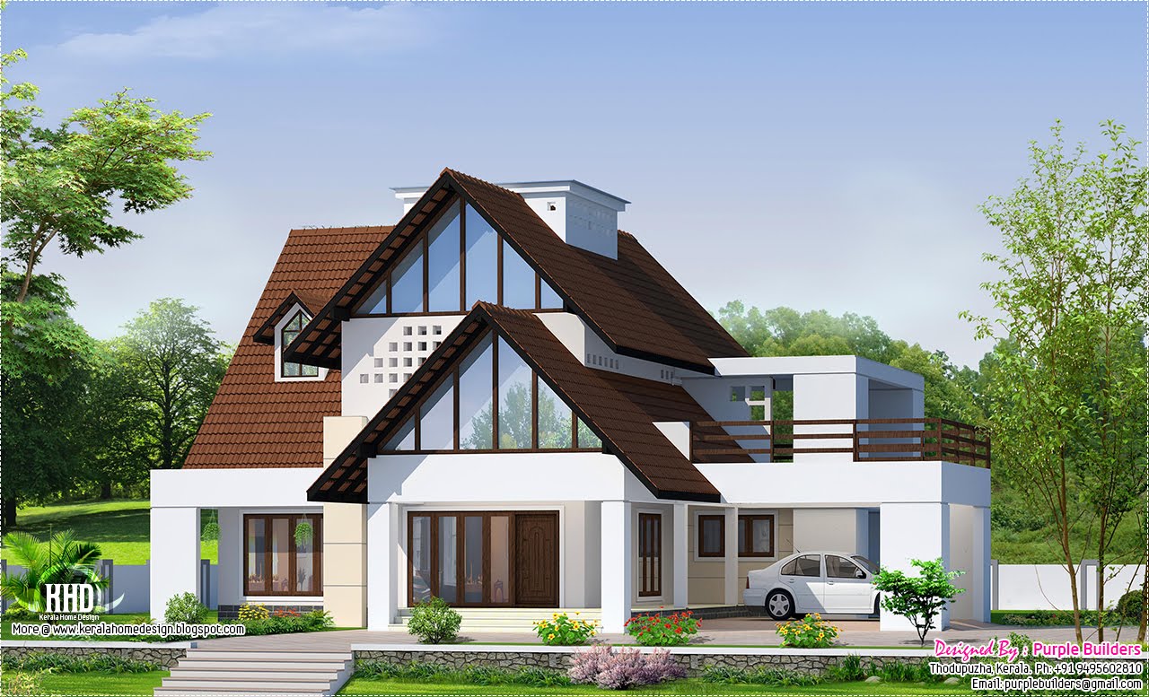 Kerala home design and floor plans - 8000+ houses: Two storey house has ...
