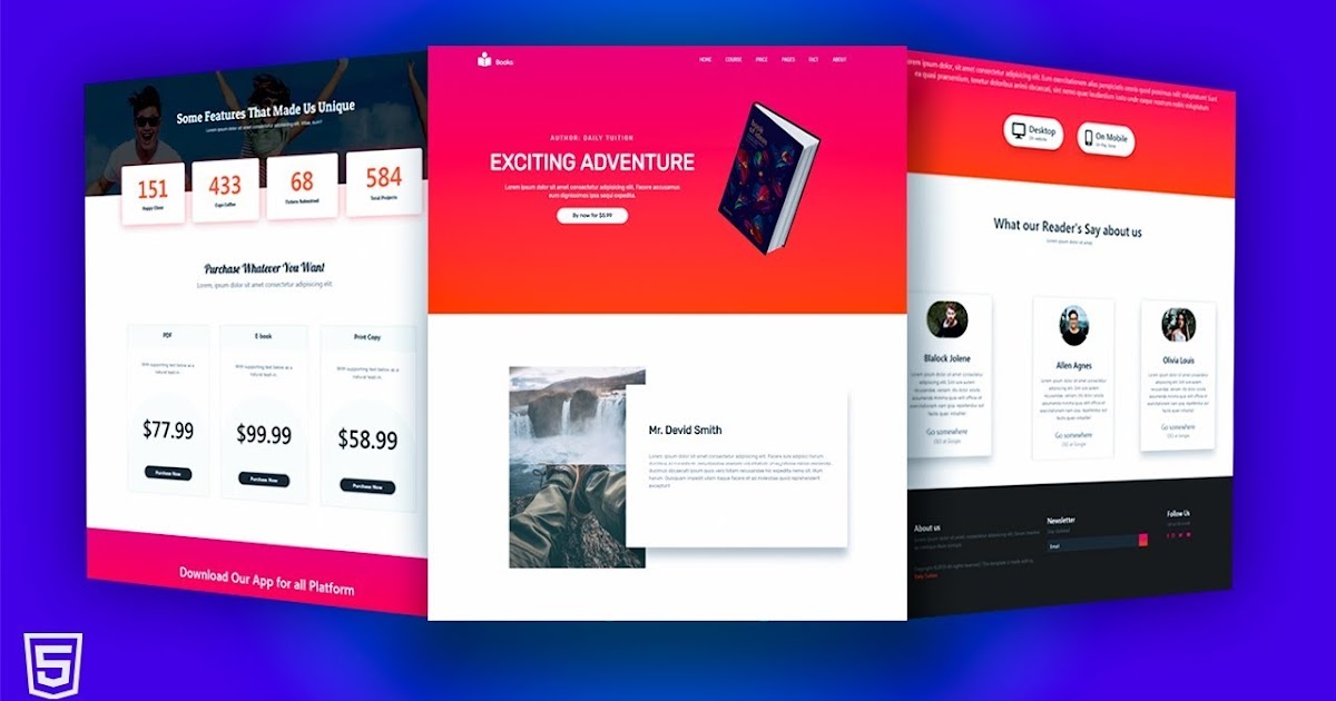 Responsive Website Using Only HTML and CSS - Coding Gyan