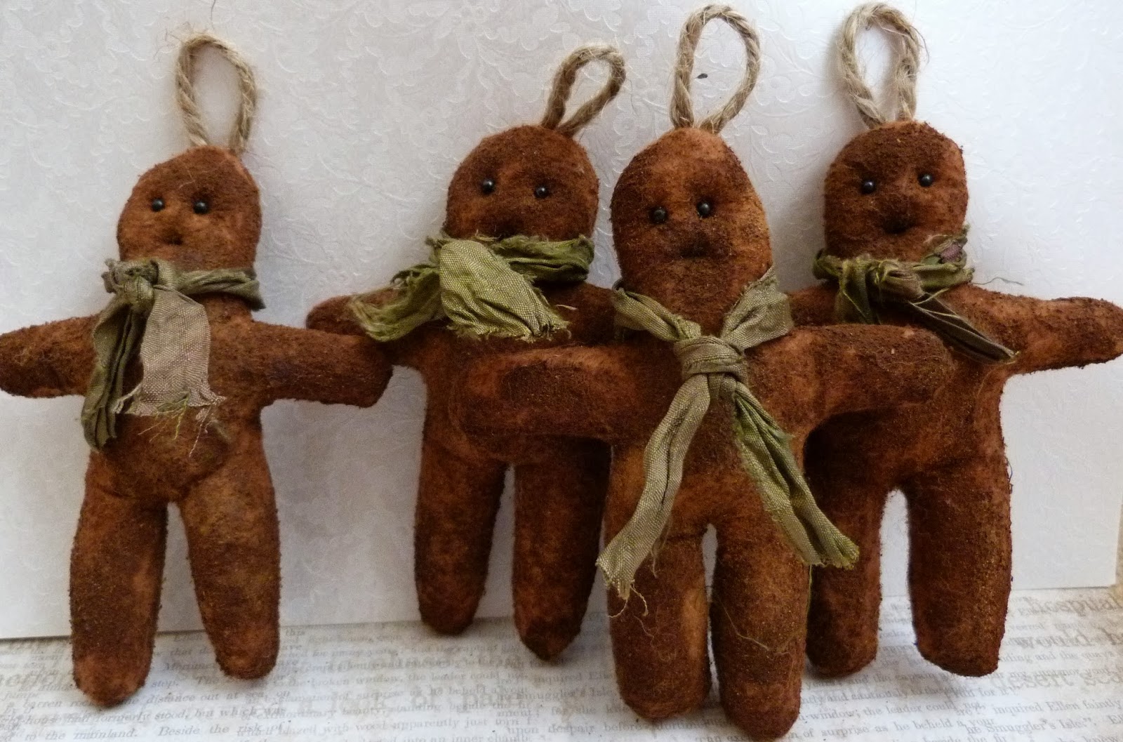 Textile Delights: Textile gingerbread men primitive dolls ready and ...