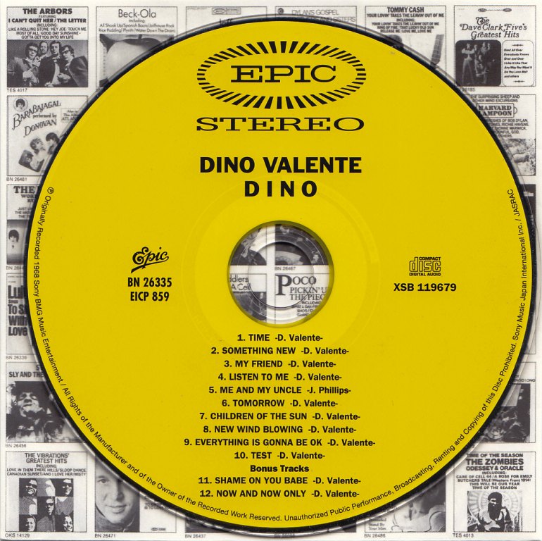 Small Town Pleasures: DINO VALENTE - DINO (EPIC 1968) Jap DSD mastering ...
