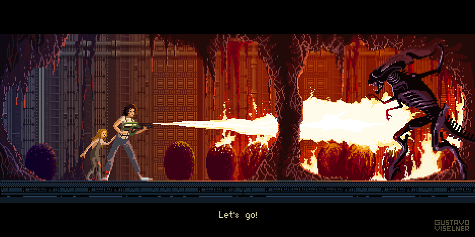 The Dork Review: Rob's Room: 8-bit Movie Scenes by Gustavo Viselner