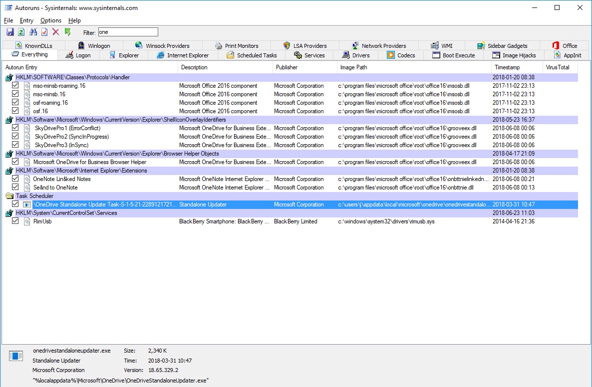 Information Technology Notes: OneDrive Automatic Update and Autoruns ...