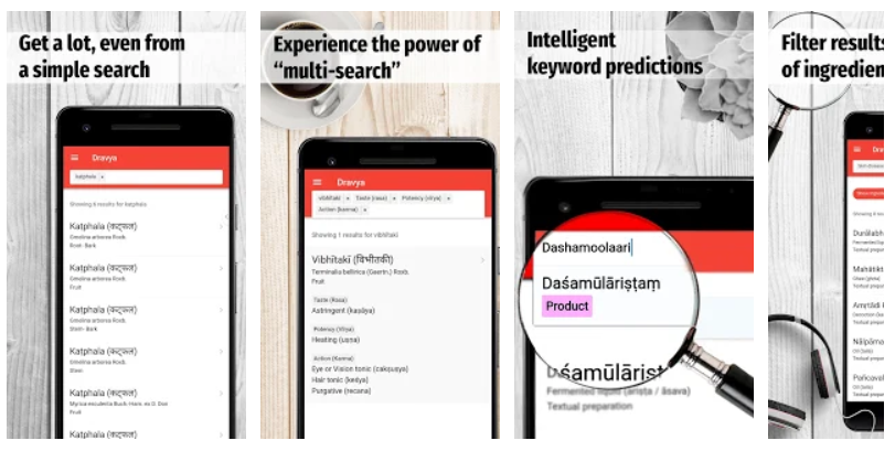 Dravya Ayurveda ingredients and products mobile app - Youth Apps