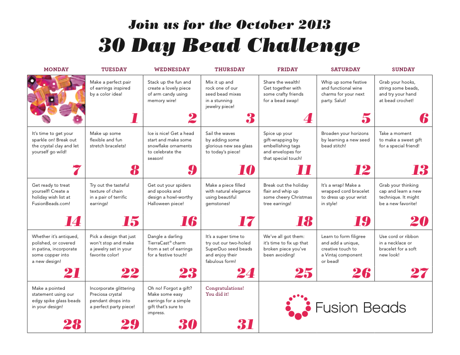The Writing and Art of Andrew Thornton: Fusion Beads 30 Day Bead ...