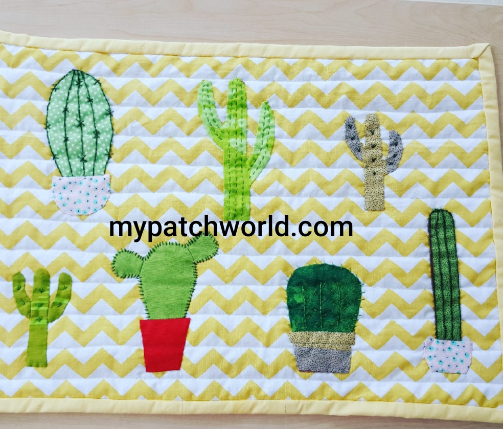 mini cactus quilt | All about patchwork and quilting