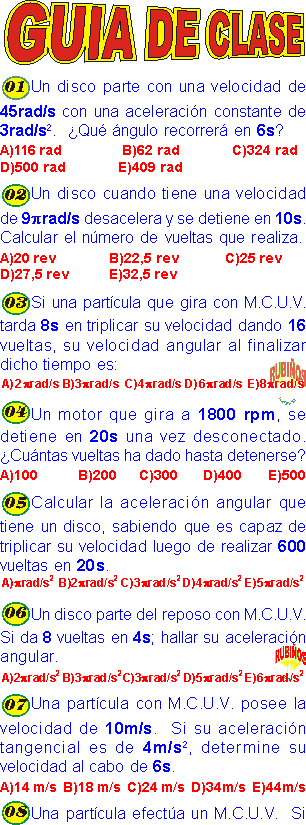 MOVIMIENTO CIRCULAR UNIFORMEMENTE VARIADO FÓRMULAS EJEMPLOS Y ...