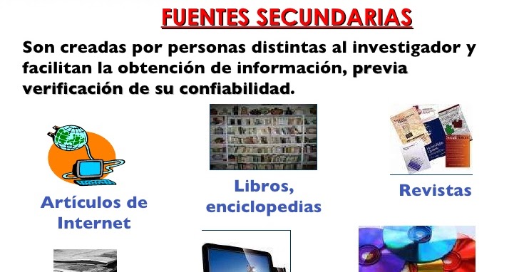 Fuentes de información primaria : Fuentes de información secundaria