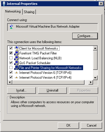 Security technologies on Microsoft environnement: [TMG] NIC setup