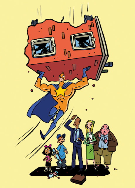 The masked hero rescued the crowd.