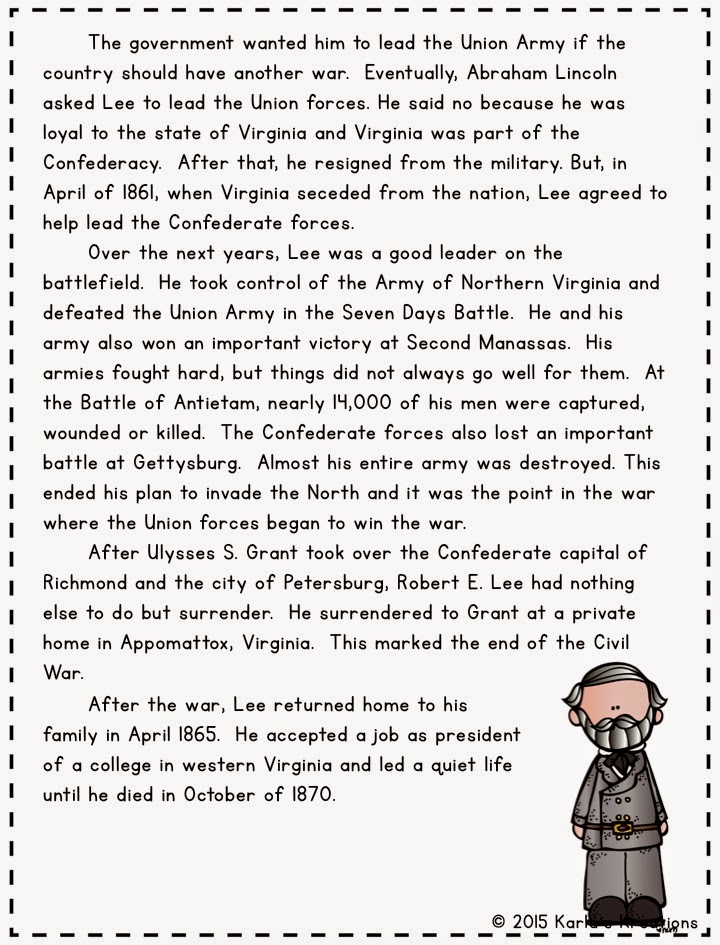 Karla's Kreations: Civil War Informational Text
