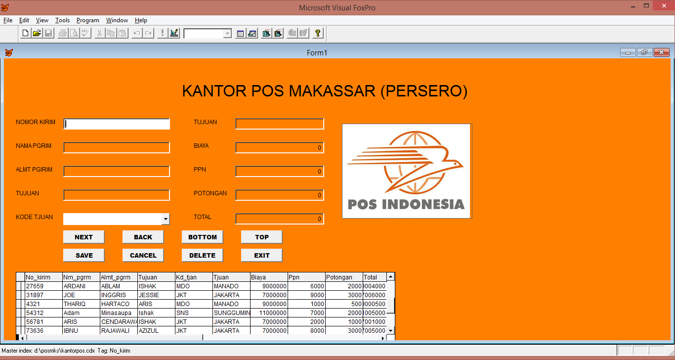 Memuat Form Menu Utama Di Visual FoxproMembuat database menggunakan ...