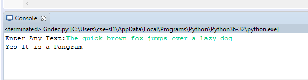 Pangram Python - PROGRAMMING