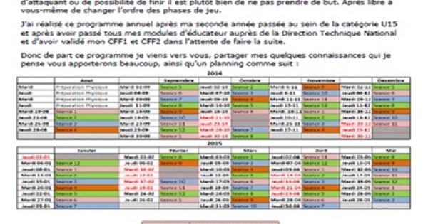 Programme Annuel U14-U15 - coach football