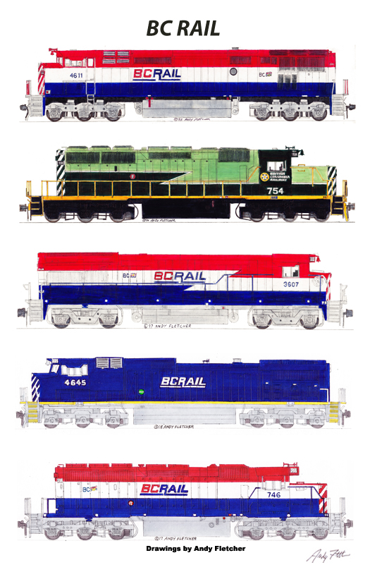Andy Fletcher Blog-: BC Rail Locomotives 11"x17" signed Poster by Andy ...
