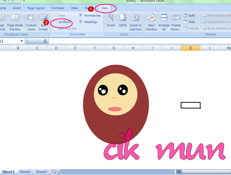 cik mun: cara lukis muka doodle simple
